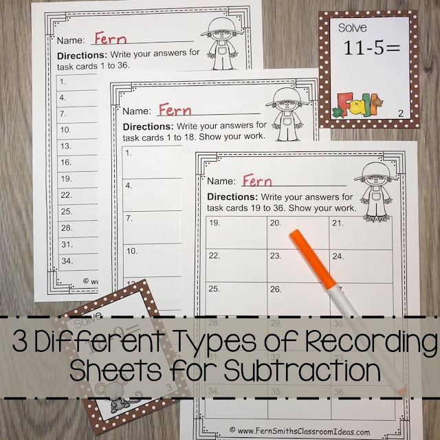 FALL THEMED ADDITION AND SUBTRACTION TASK CARDS FOR YOUR CLASS! - Fern ...
