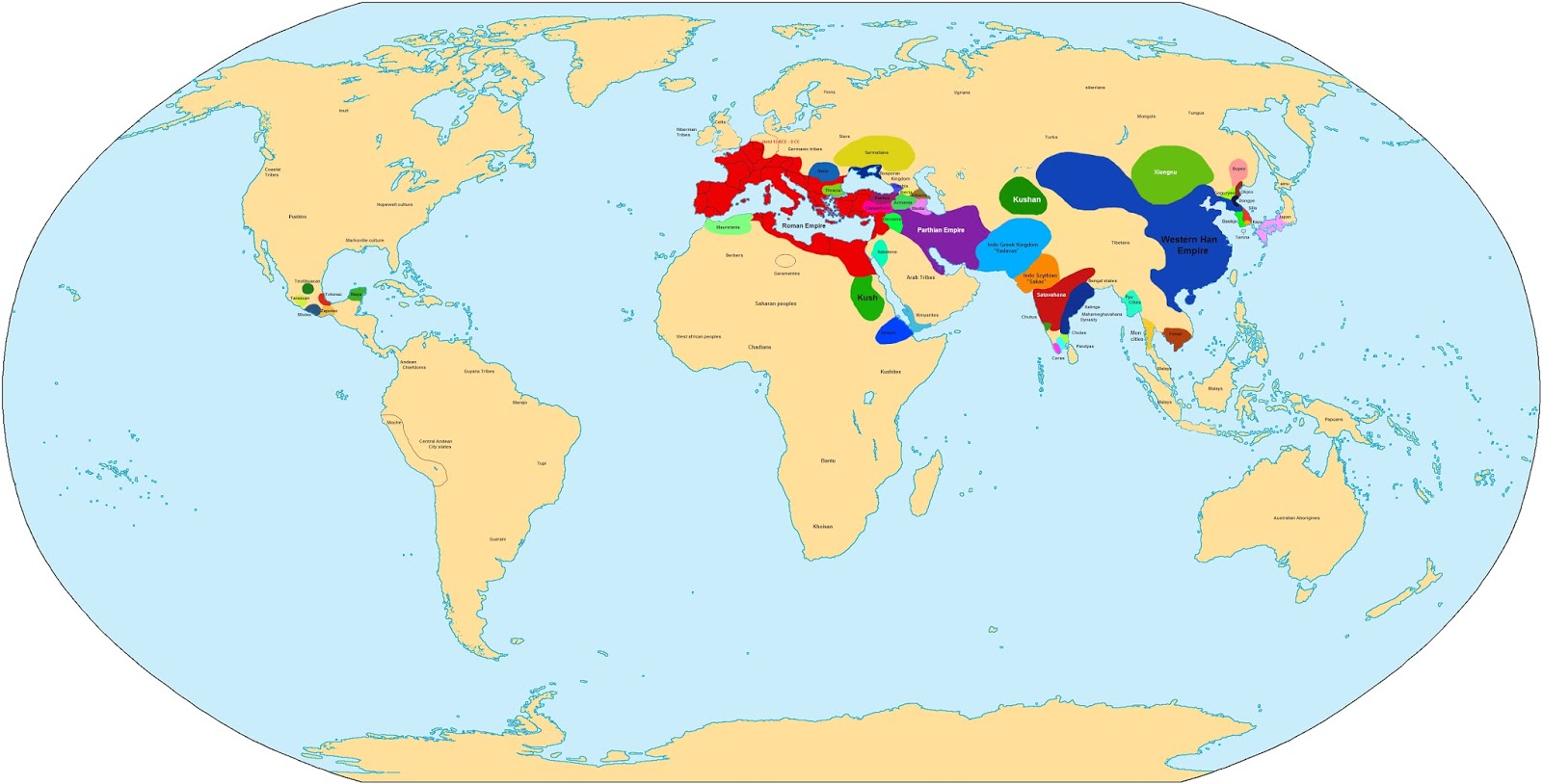 The world in 1 CE - Vivid Maps
