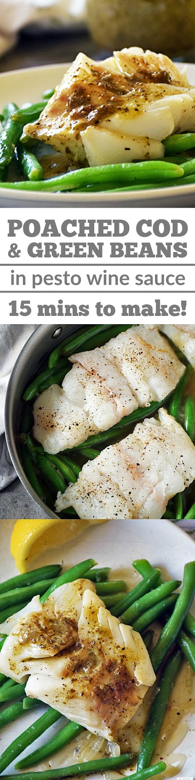 Poached Cod with Pesto Wine Sauce | Life Tastes Good
