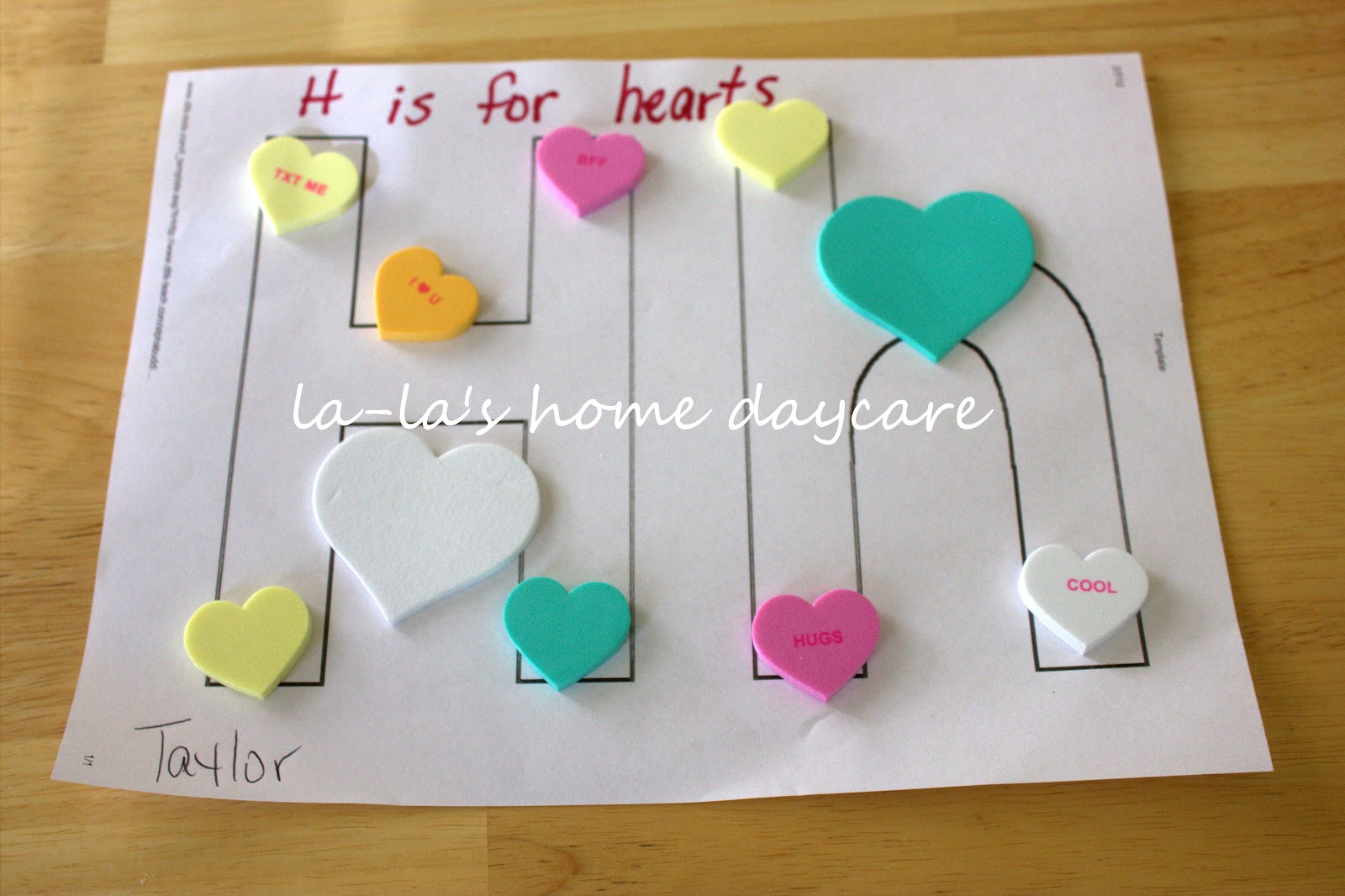 La-La's Home Daycare: Letter Hh Week | Hearts