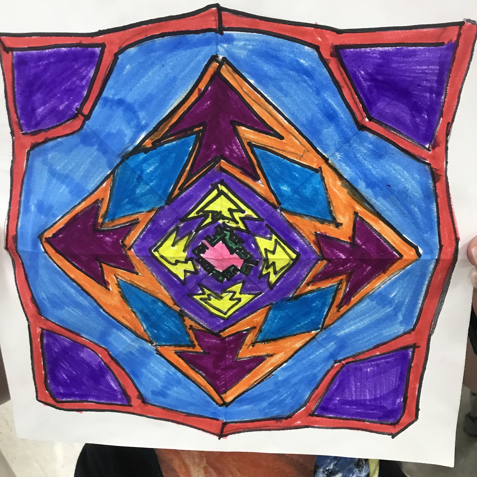 Elements of the Art Room: 5th grade radial symmetrical name art
