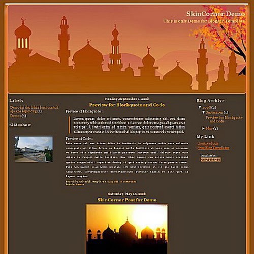 Top 5 Islamic Blogger Templates - Template Blog Nuansa Islami > Contoh Blog