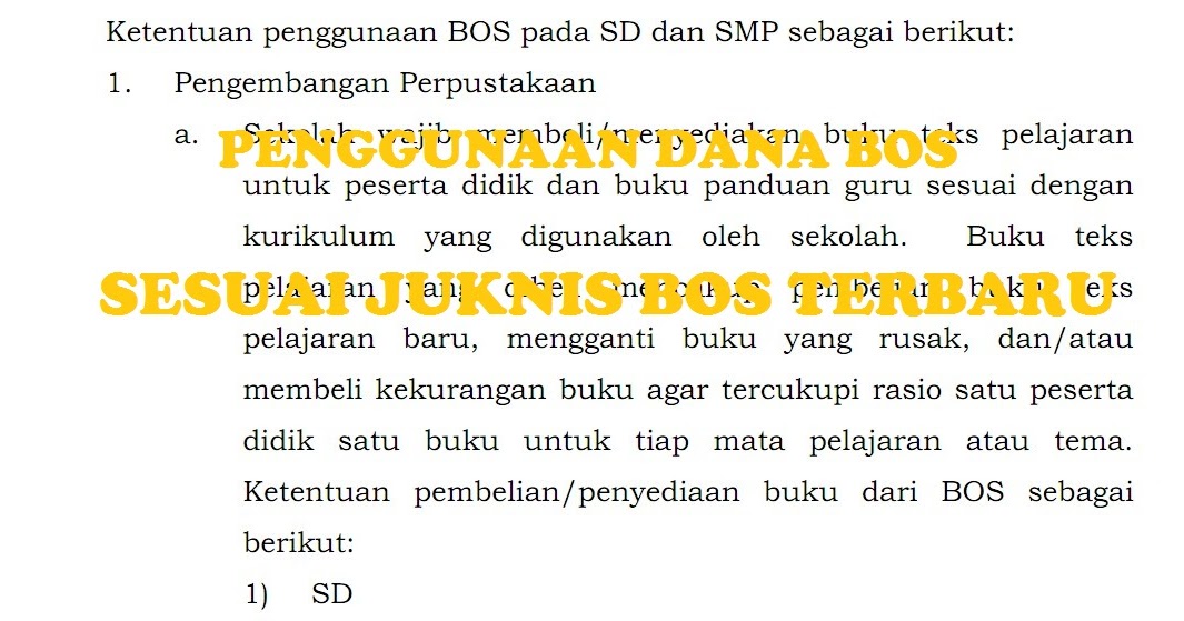 Ketentuan Penggunaan Dana Bos SD dan SMP Sesuai Juknis Bos 2017 ...