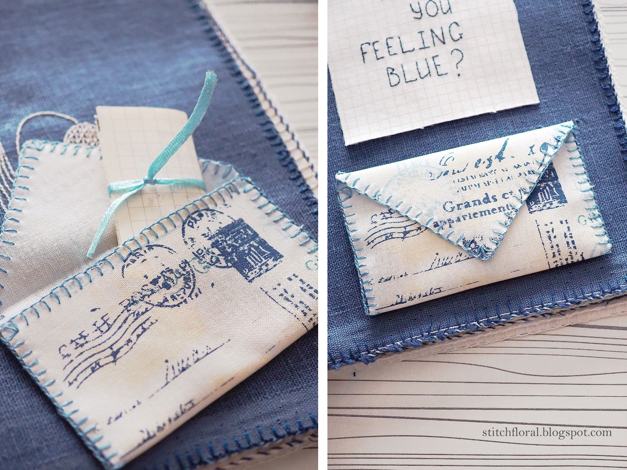 DIY easy fabric envelope for your embroidery journal - Stitch Floral