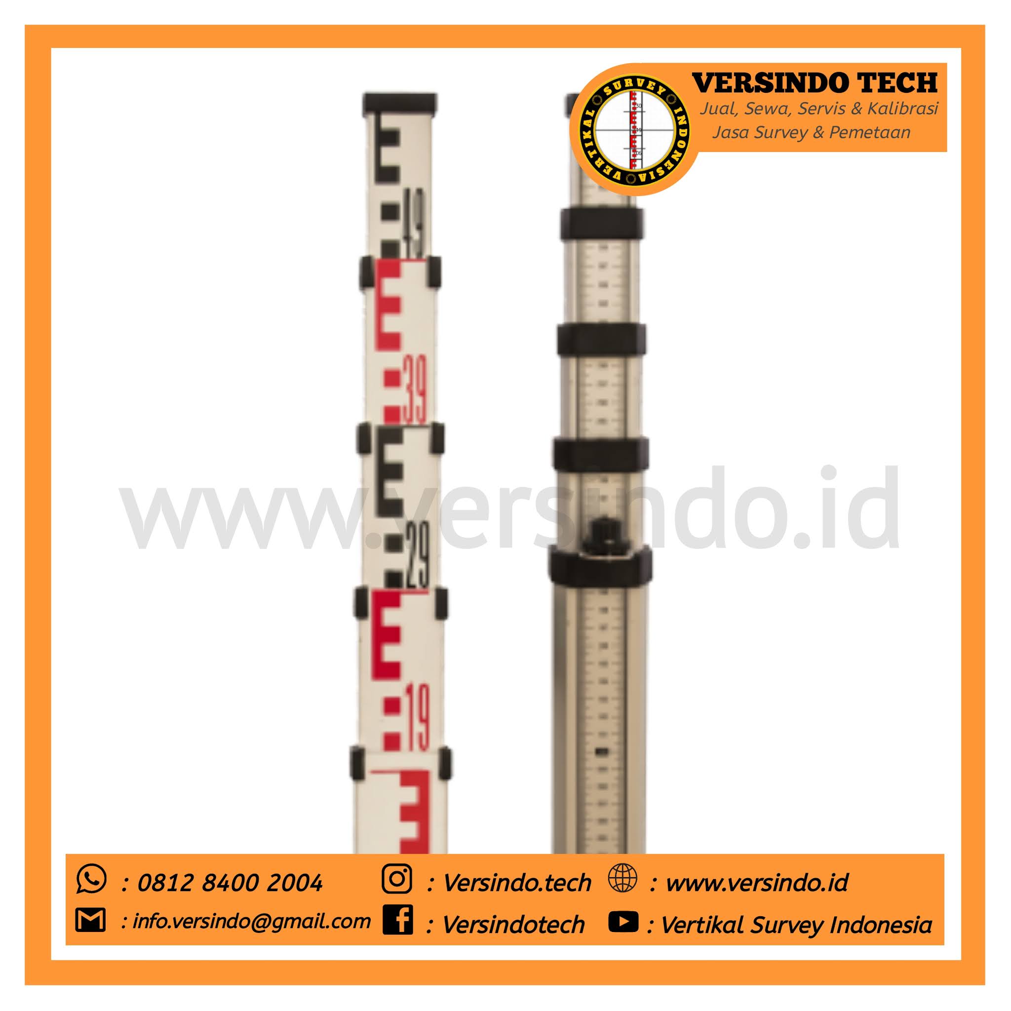 Rambu Ukur/Bak Ukur 7 Meter untuk Waterpas/Theodolite