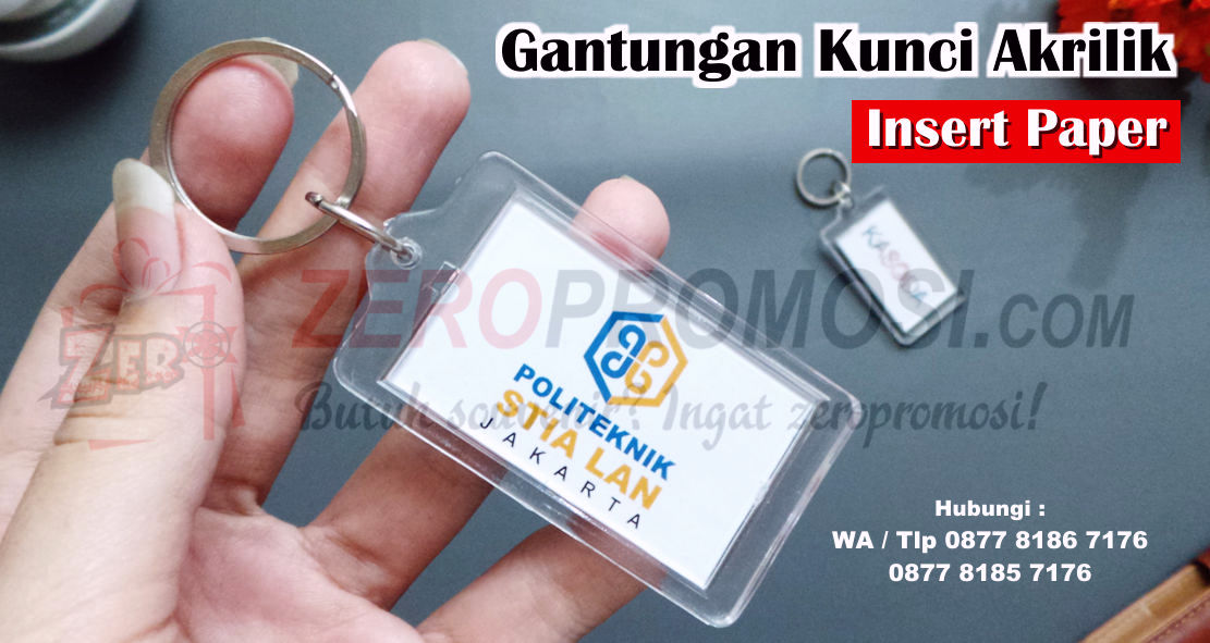Souvenir Gantungan Kunci Akrilik Insert Paper Custom Logo 2 Sisi ...