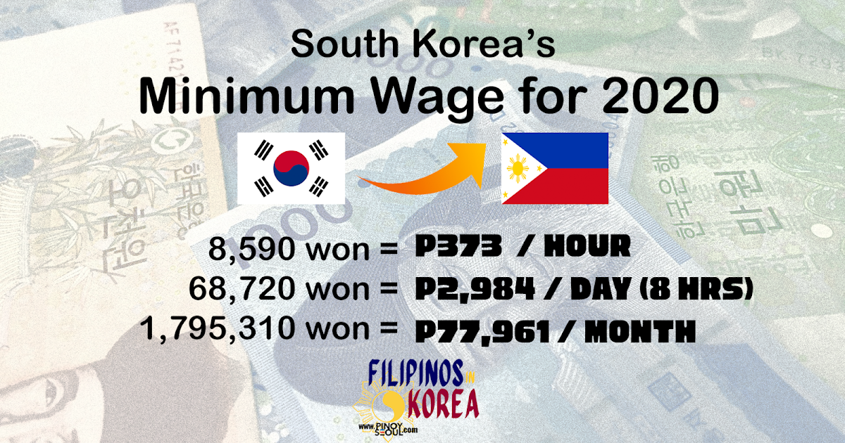 2020 Minimum Wage in Korea for Filipino EPS Workers is P373/hour (P77 ...
