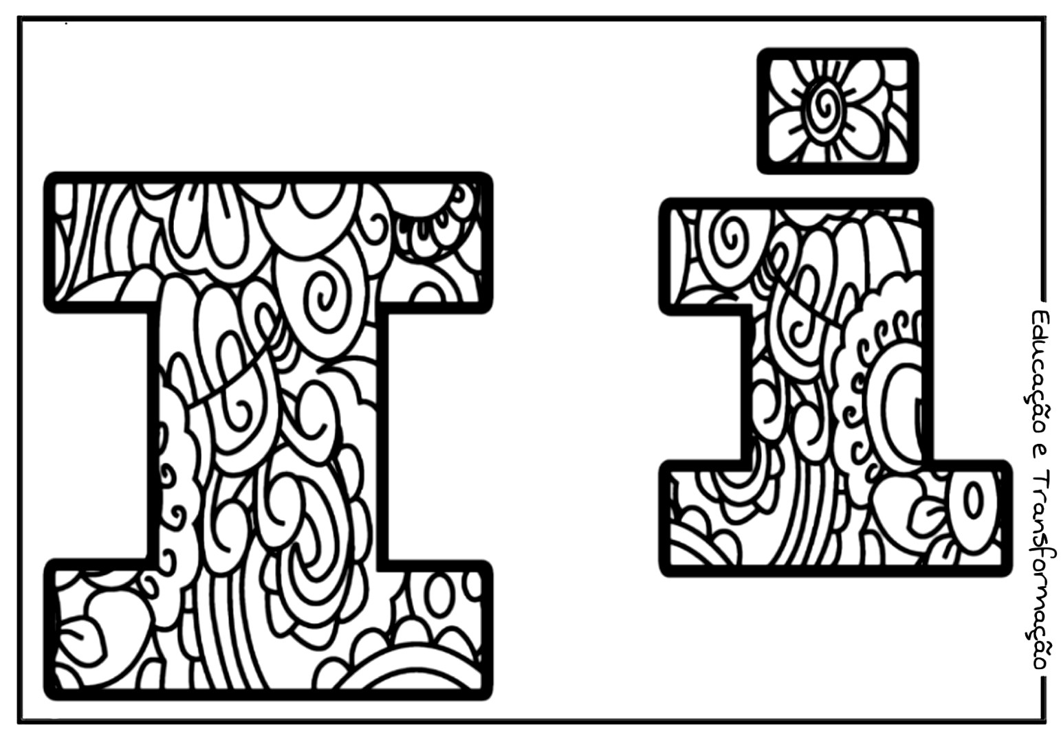 Alfabeto para colorir Letras com desenhos florais para colorir ...