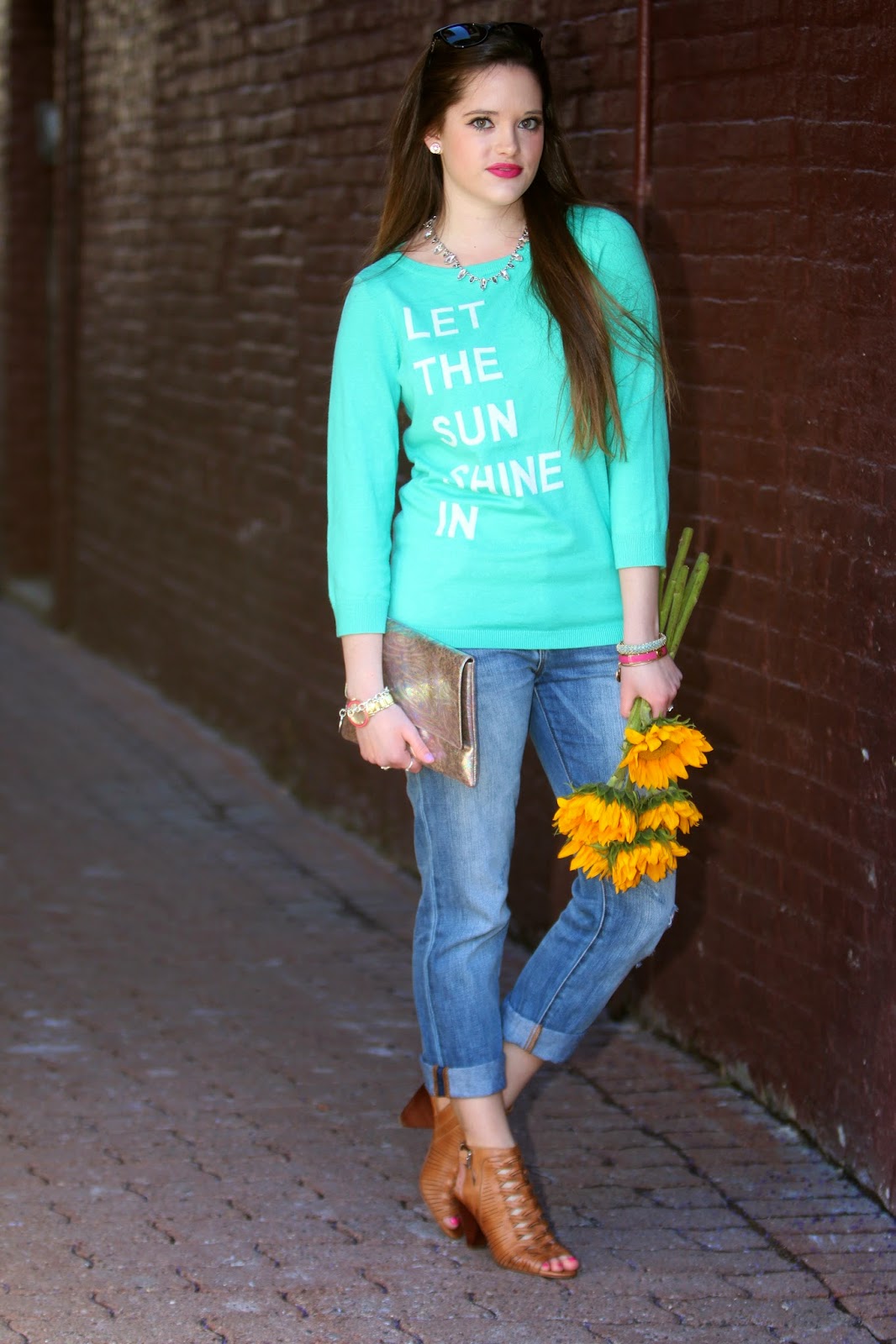 Kathleens Fashion Fix Let The Sunshine In Sweater Bf Jeans