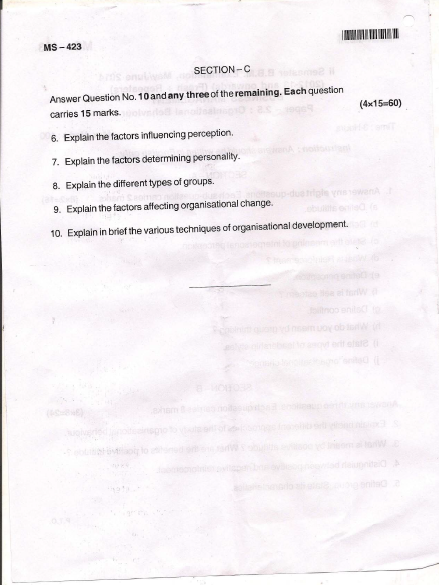 Bangalore University B.B.M. business management Paper -2.5 ...