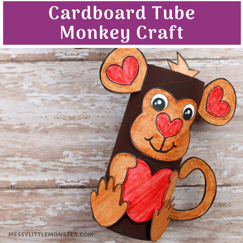 Cardboard Tube Monkey Craft (template included) - Messy Little Monster