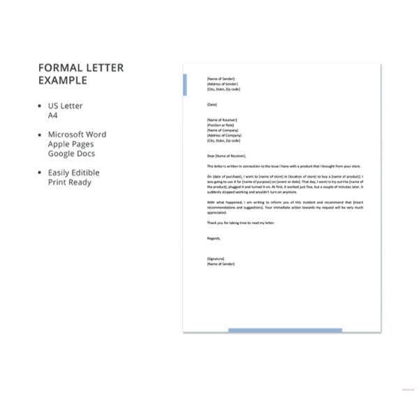 Formal Letter Format Doc - Birthday Letter