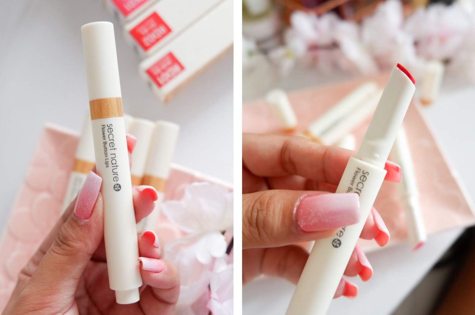 SECRET NATURE FLOWER BUTTON LIPS REVIEW: FLATTERING RED SHADES FOR ...