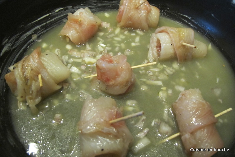 Filets de carrelet à la crème et aux petits légumes