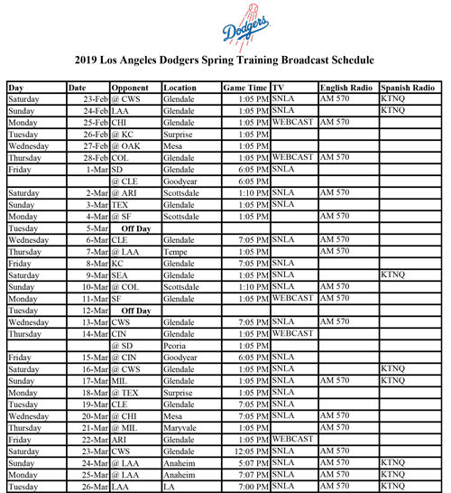 Dodgers Blue Heaven: 2019 Dodger Spring Training Info - Facility ...