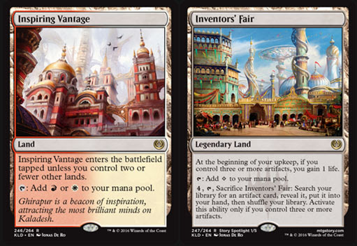 Magic the Gathering Adventures: Kaladesh Set Review: Multicolored and Lands