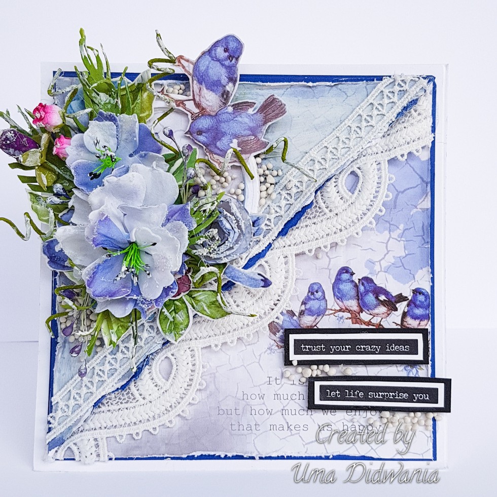 Little Rosebud craft: COOL BLUE CARD | GDT | ICRAFT