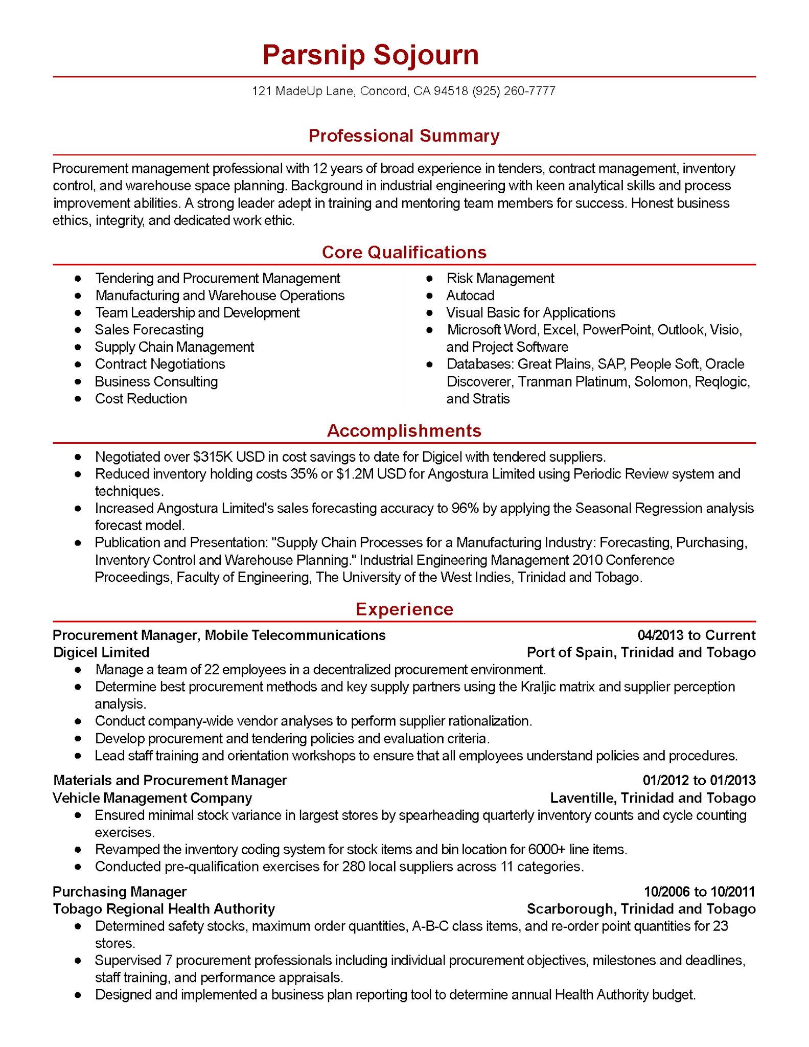 Procurement Resume Objective ~ Resume Letter