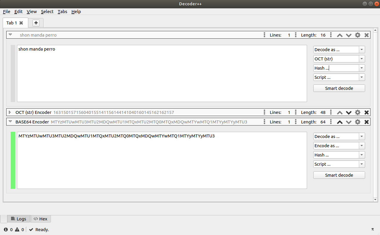 Decoder++: una herramienta para codificar/decodificar datos en varios ...