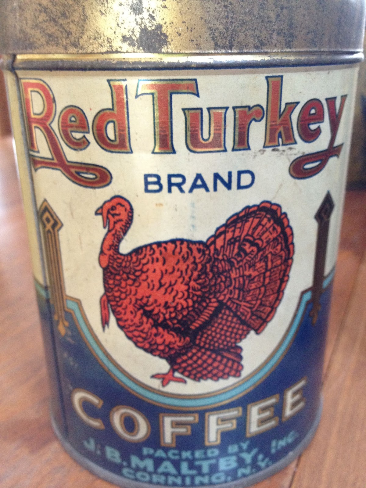 Antique Hunter: Antique Red Turkey Brand Coffee Tin