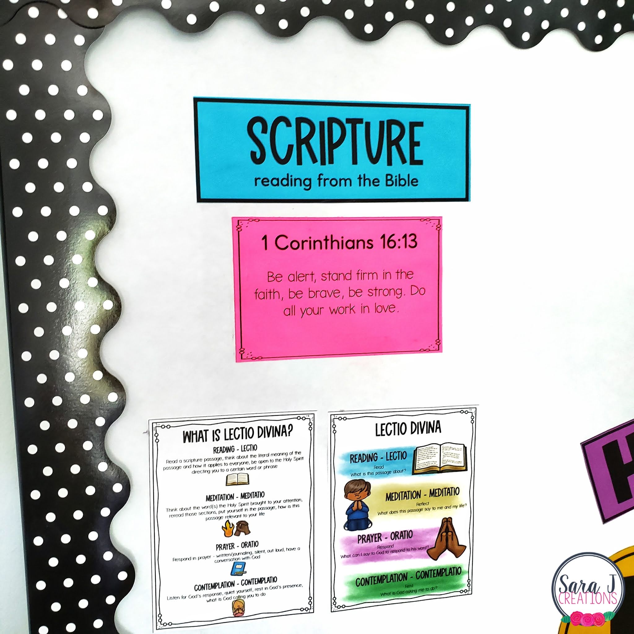 Catholic Bulletin Board All About Teaching Prayer | Sara J Creations