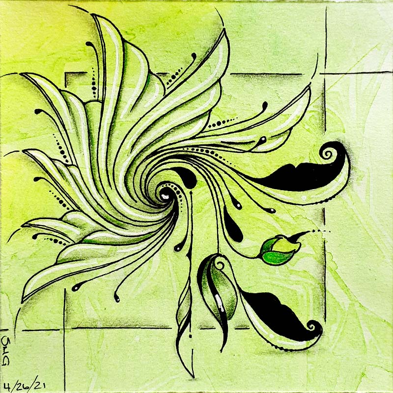 100 Days of Zentangle; 7F5R; Square One; Inspired by...; Refresher; New ...