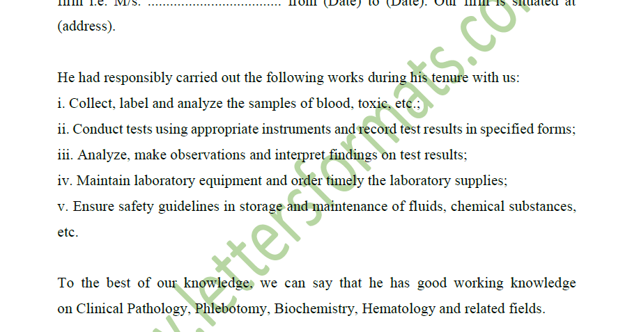 Experience Letter Certificate Format For Medical Lab Technician experience-letter-certificate-format-for-medical-lab-technician