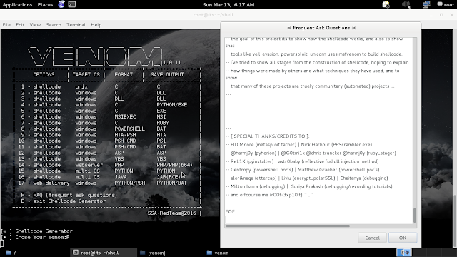 Venom 1.0.11 - Automatic Shellcode Generator ~ HackinGuyz