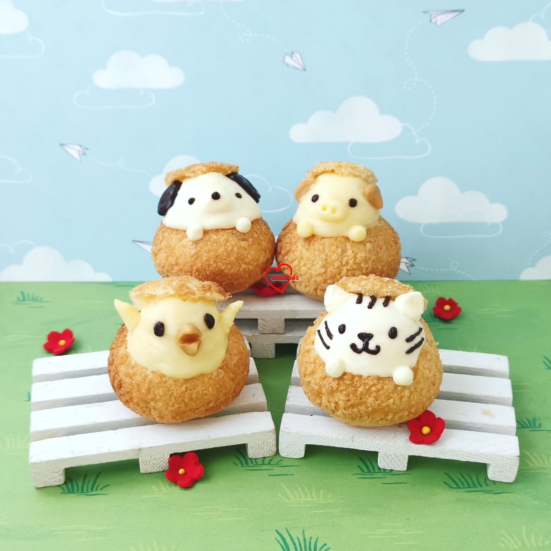 Loving Creations for You: Cute Animals Choux Pastries (Online class)