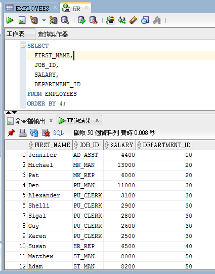 Java程式教學甘仔店 Oracle Db Oracle Sql Order By 排序資料 Asc及desc用法教學