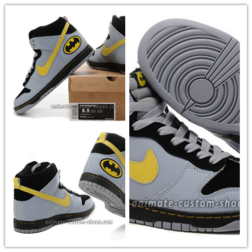 Tina: Batman Nike Dunks Hightops，Custome Shoes Nike Dunk Hi SB