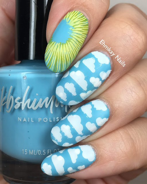 ehmkay nails: Cloud and Sun Stamping