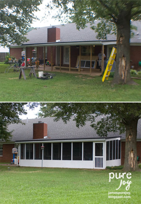 Trendy TreeHouse: DIY screened patio