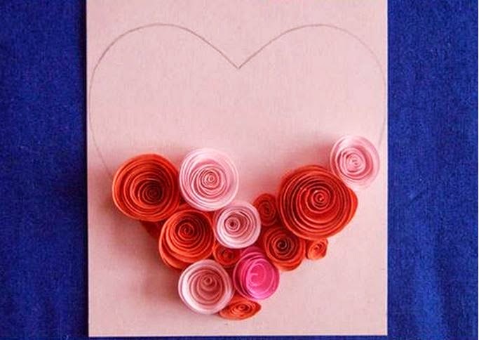 DIY Paper Swirls Heart Shaped Card - The Idea King