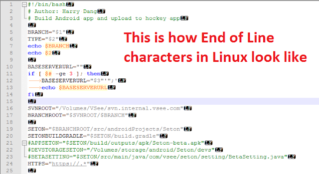 Convert Windows's end of line characters into Unix, and vice verse ...