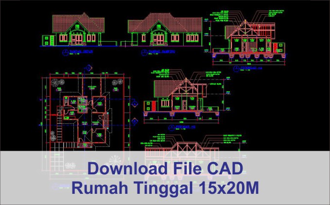 Download Gambar Rumah 15x20 File AutoCad Via Google Drive - Arsimedia