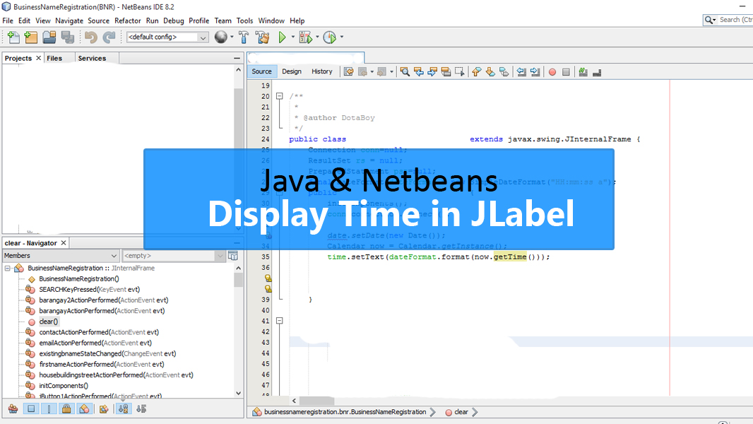 Display Time On Jlabel In Java Using Netbeans