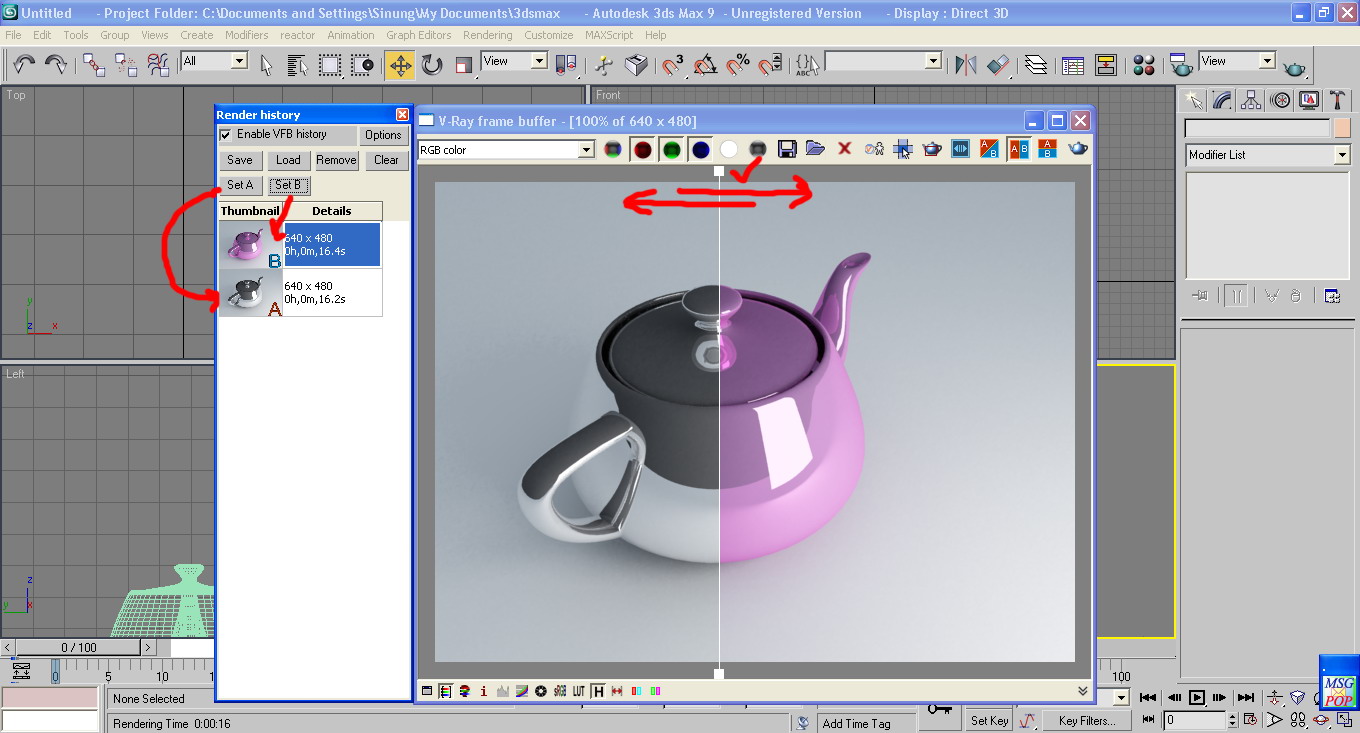 3dmax Tutorials V Ray 20 Frame Buffer History