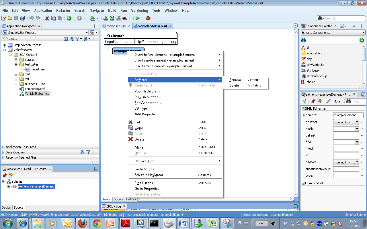 soanen - Martti's SOA Blog: Tutorial 1 part 11 - create XML schema with ...