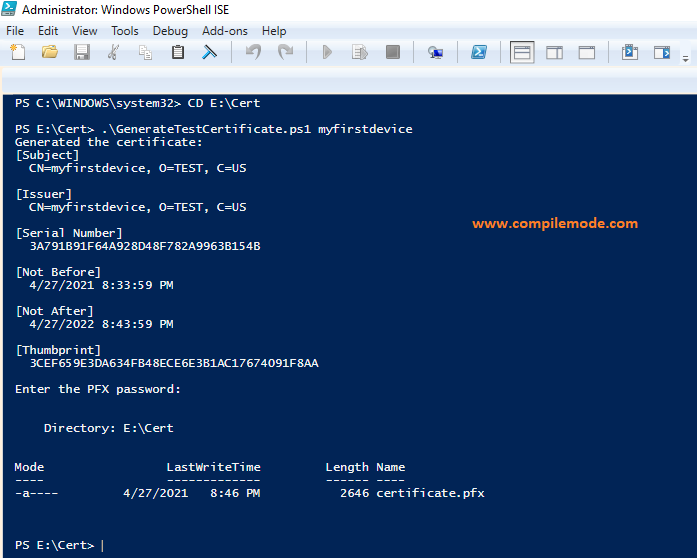 Create X.509 Certificate with Private and Public Key