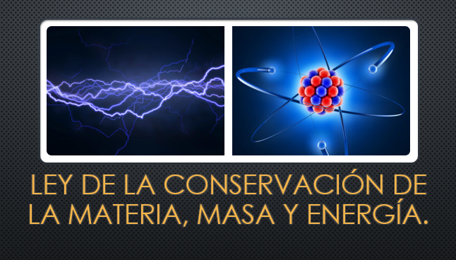 Ley de la conservación de la materia, masa y energía.