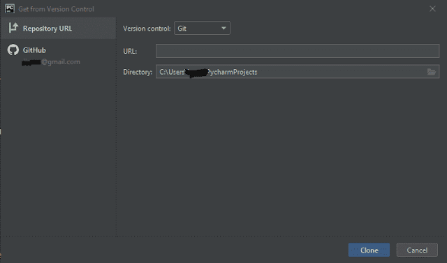 PyCharm Version Control: Checkout new project