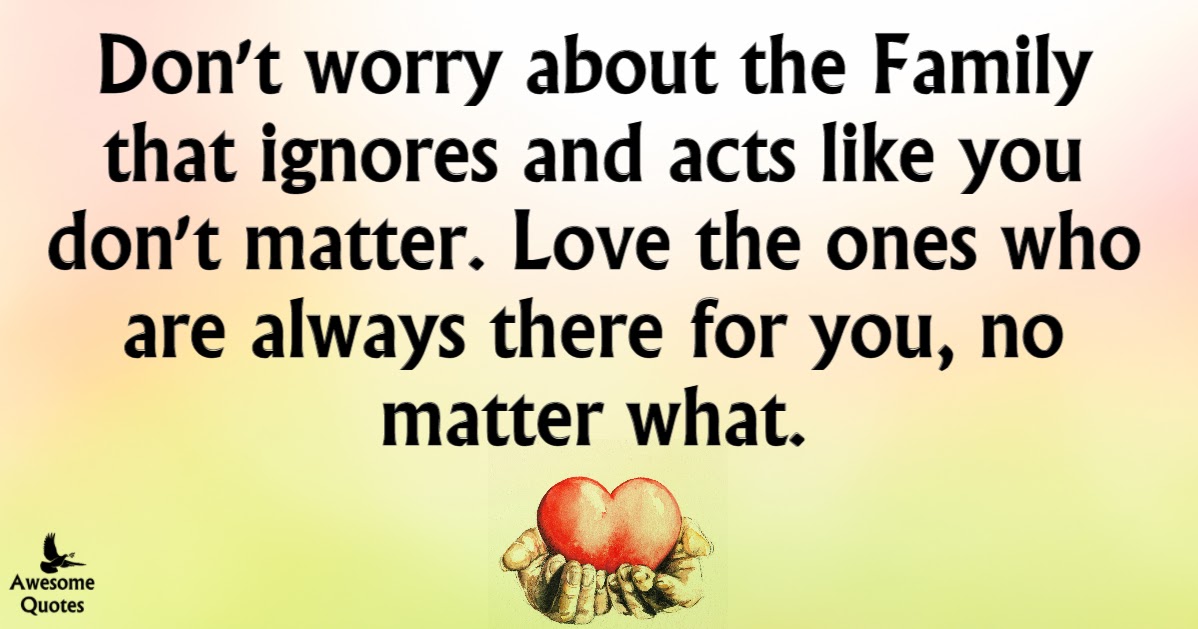 Mesmerizing Words: The family that ignores you. Mesmerizing Words: The family that ignores you.