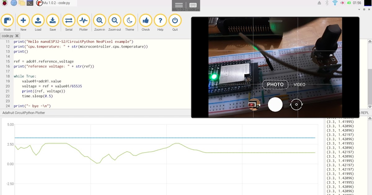 Embedded things: nanoESP32-S2/CircuitPython exercise: ADC (Analog to ...