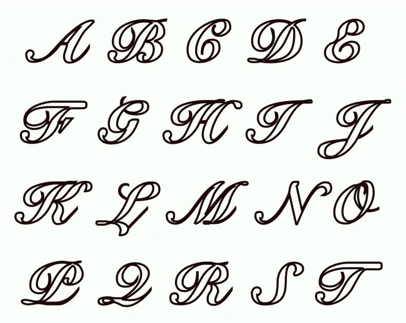 Cursive Letters Alphabet A Z Design - Birthday Letter