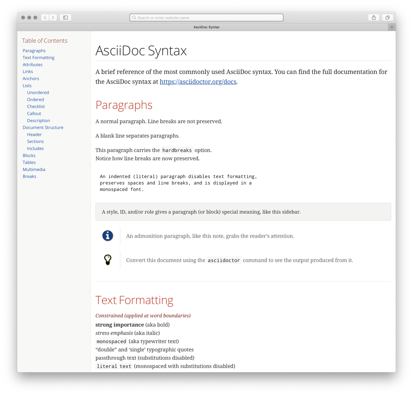 Awesome Asciidoctor Help On Syntax As Html Messages From Mrhaki