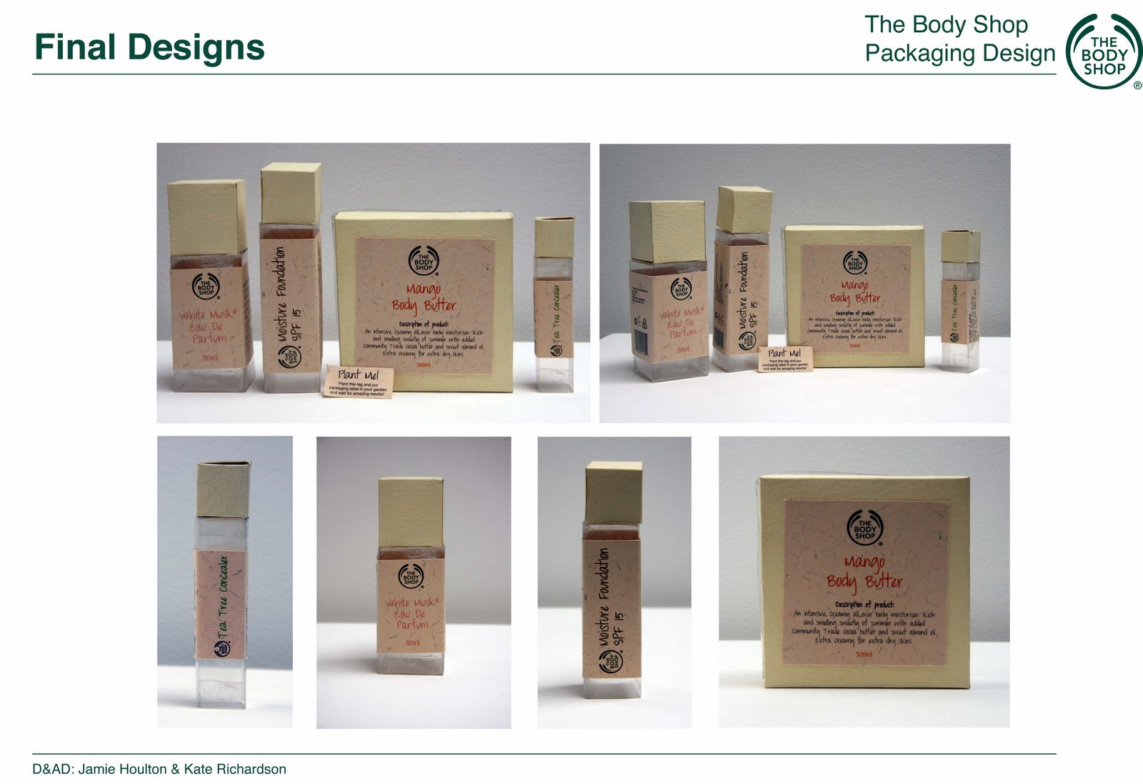 Jamie Houlton: DNAD Body Shop Package Design