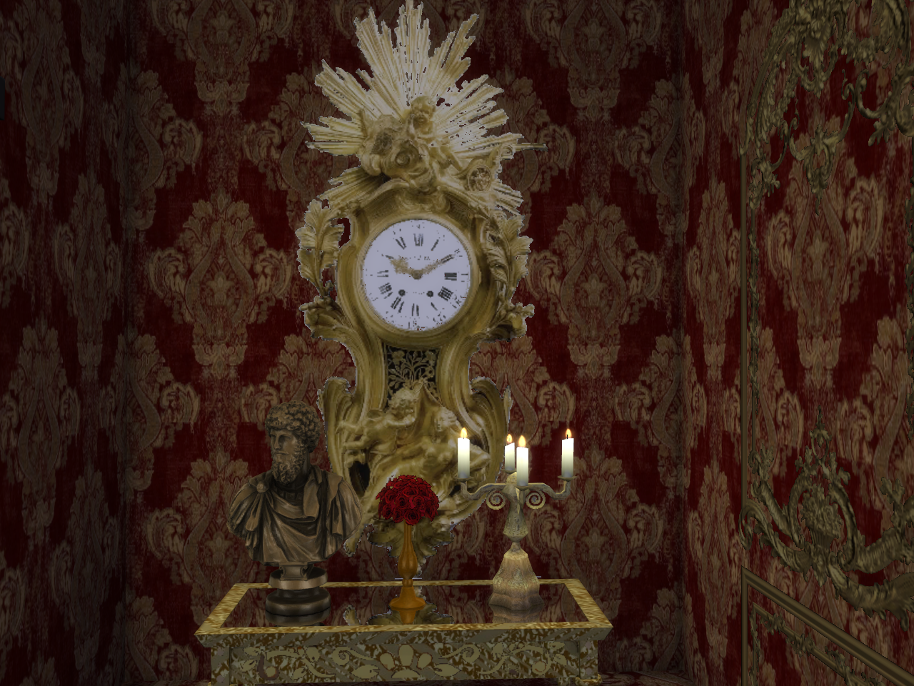 Anna Quinn Stories: Golden Lady & Wall Clock For SIMS 4