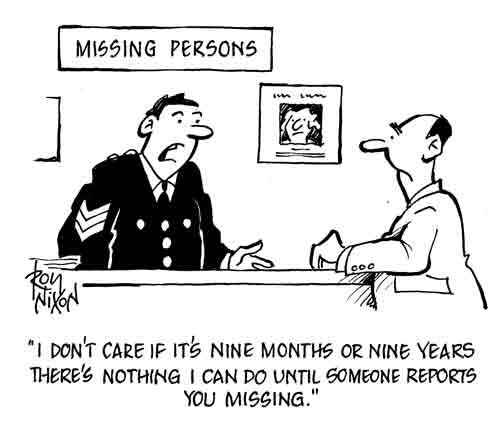 Roy Nixon's cartoon blog: Missing Person