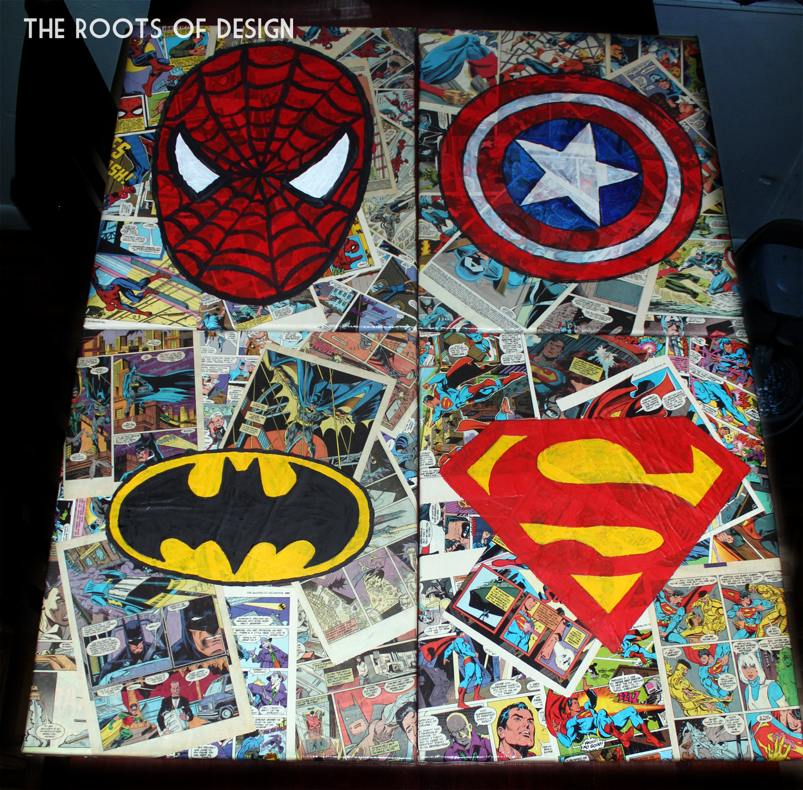 The Roots of Design: Comic Book Mix Media Art